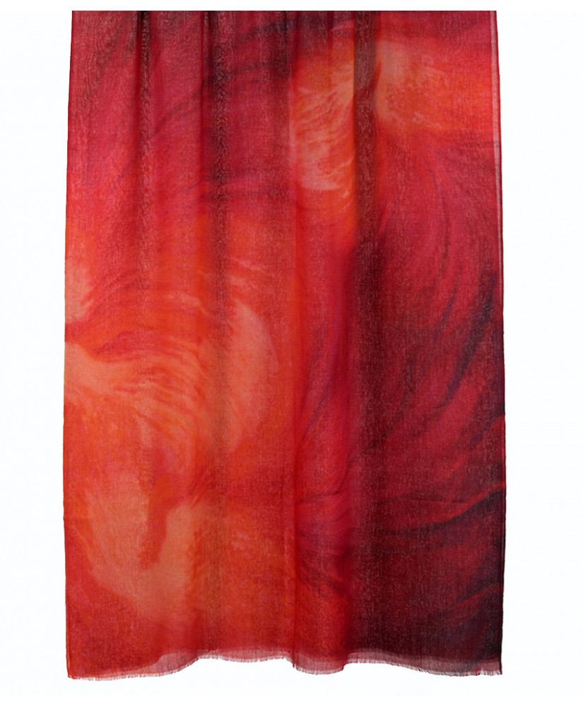 Red Splash Digital Cashmere Stole