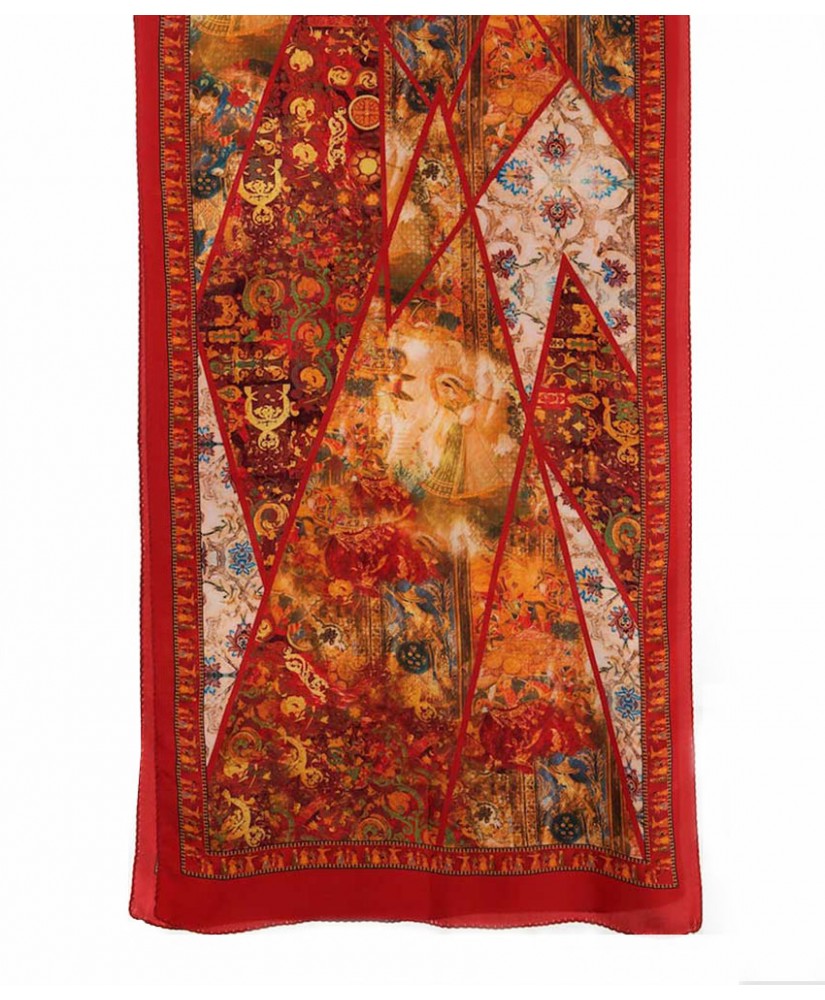 Crepe Silk Scarf - Rust Darbar